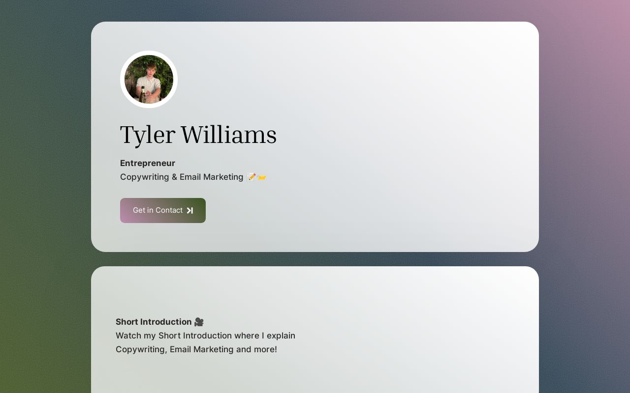 Tyler Williams Home Page 📄